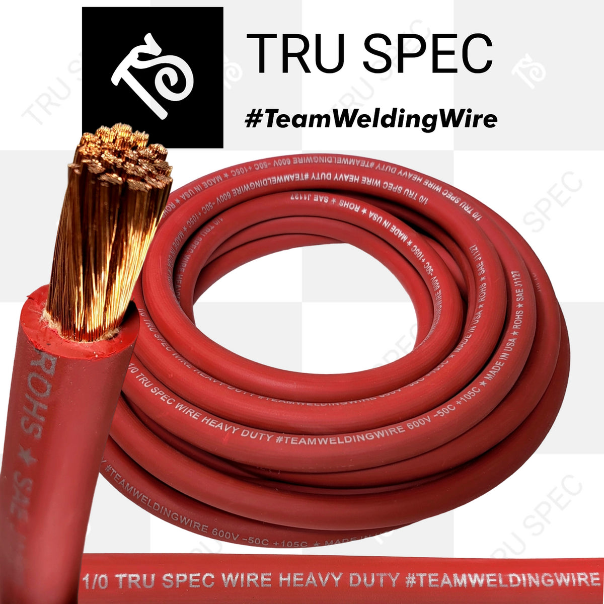 By The Foot 1/0 AWG OFC Red Tru Spec #TeamWeldingWire Copper Wire – GP ...