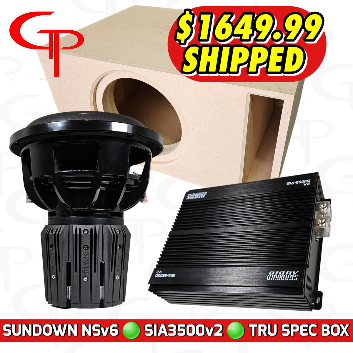 COMBO SUNDOWN NSv6 12" + SIA3500.1 + TRU SPEC ELITE XXL BOX – GP Car Audio