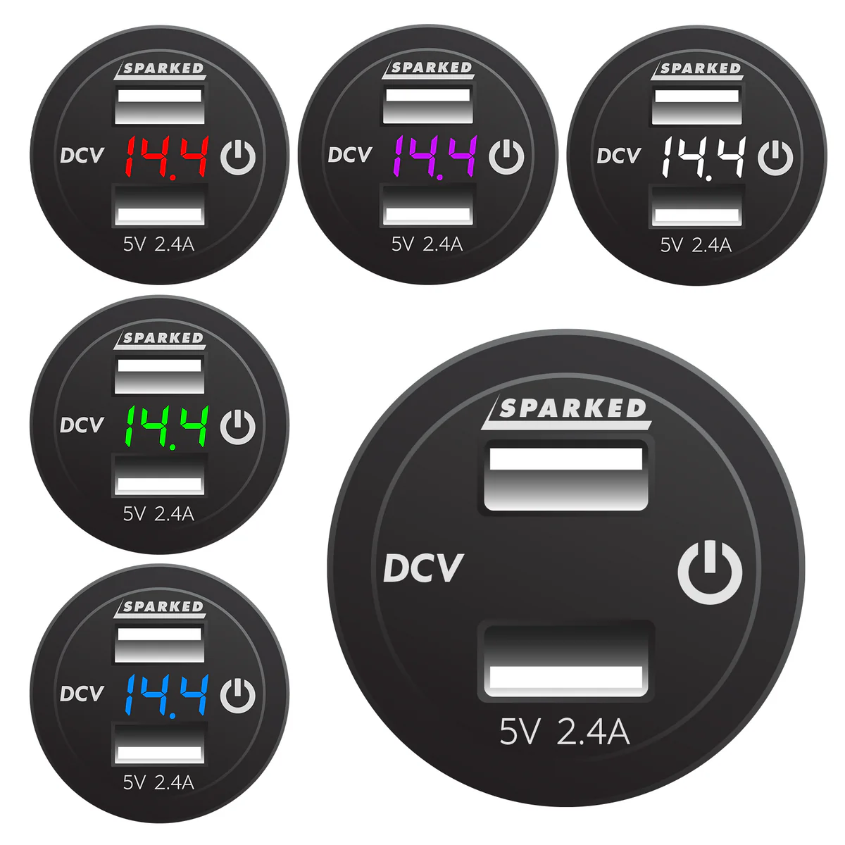 Voltmeter Dual Port USB Charger With Onboard Touch Switch – GP Car Audio