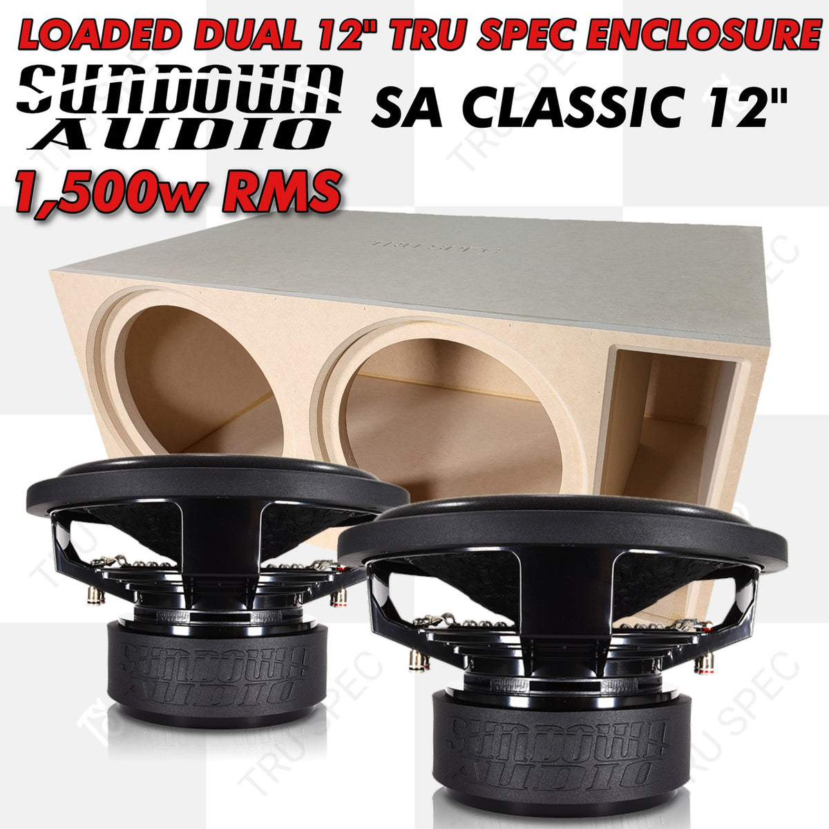 LOADED TRU SPEC Prefab 2x 12" Subwoofer Enclosure: Sundown SA 12' Clas ...
