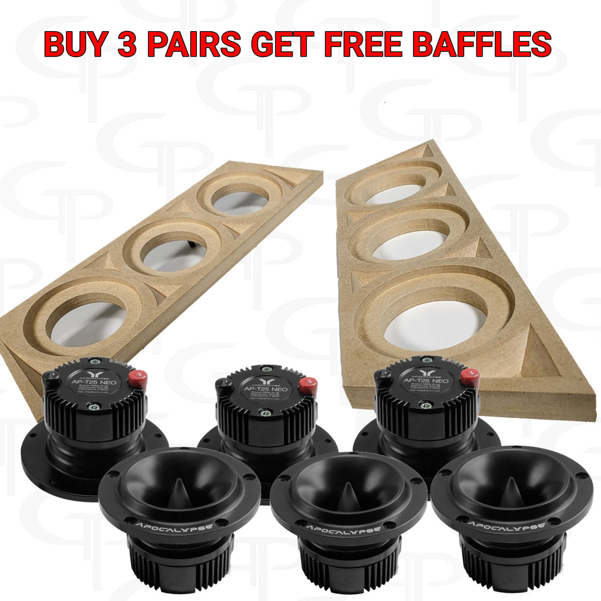 Deaf Bonce AP T25 NEO Super Tweeters (3 pair) w/ FREE Baffles – GP Car ...